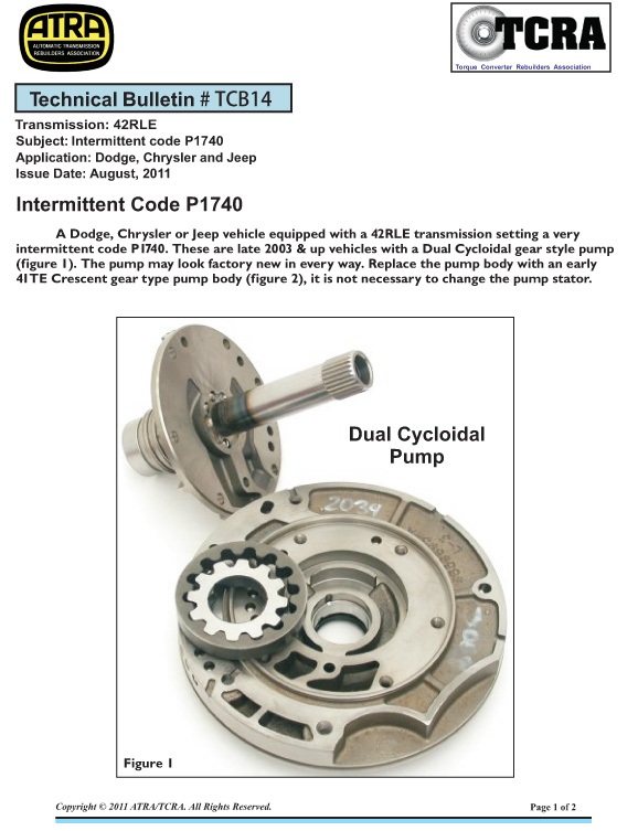 42RLE | TCRA, Torque Converter Rebuilders Association